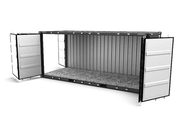 CONTAINER 20´ FULL SIDE ACCESS RIGHT RAL 7012 Grey, Low Cube, FTC ...